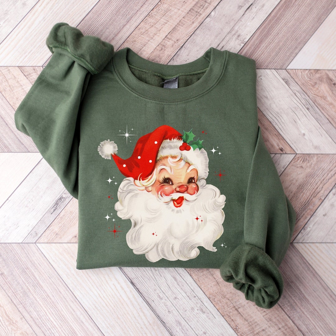 Retro Santa Sweatshirt, Vintage Santa Sweatshirt, Sparkly Season ...