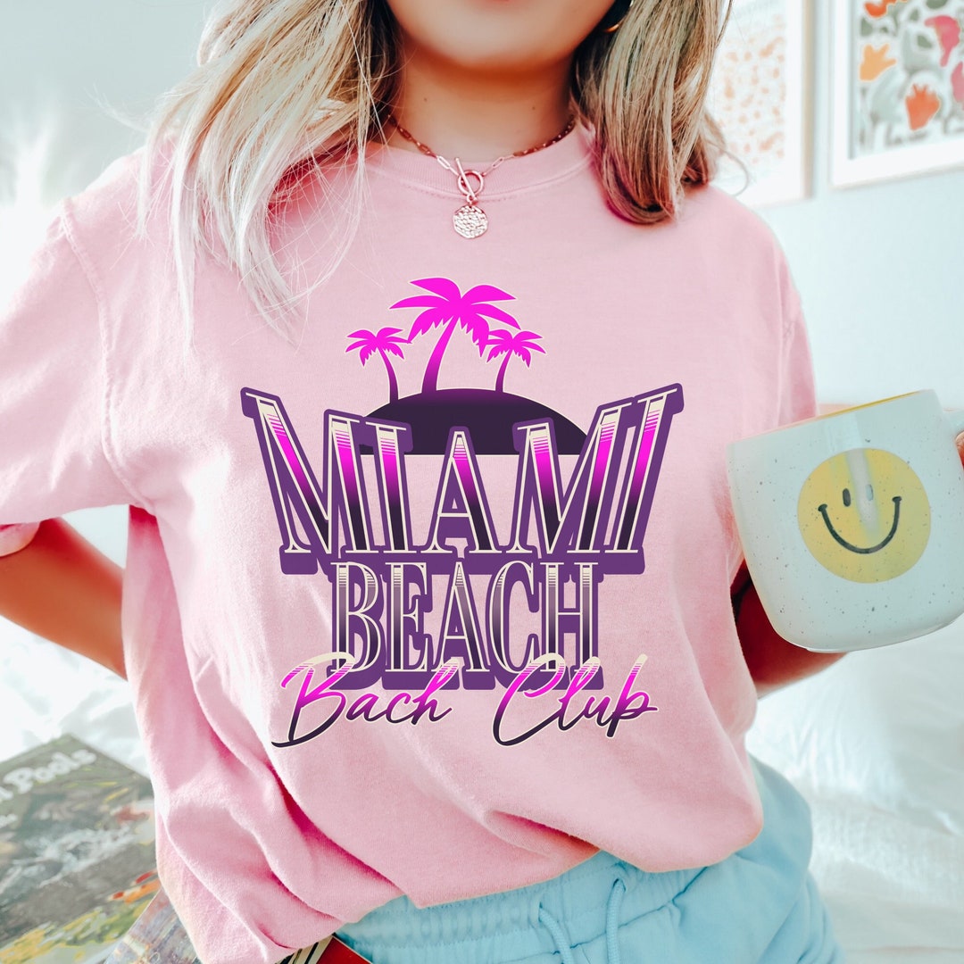 Miami Beach Social & Pool Club Comfort Colors Shirt, Miami Bachelorette ...