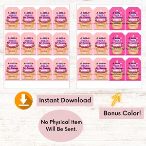 Valentine's Day Gift Tags, Sweet Treat, Printable PDF, Kids School ...