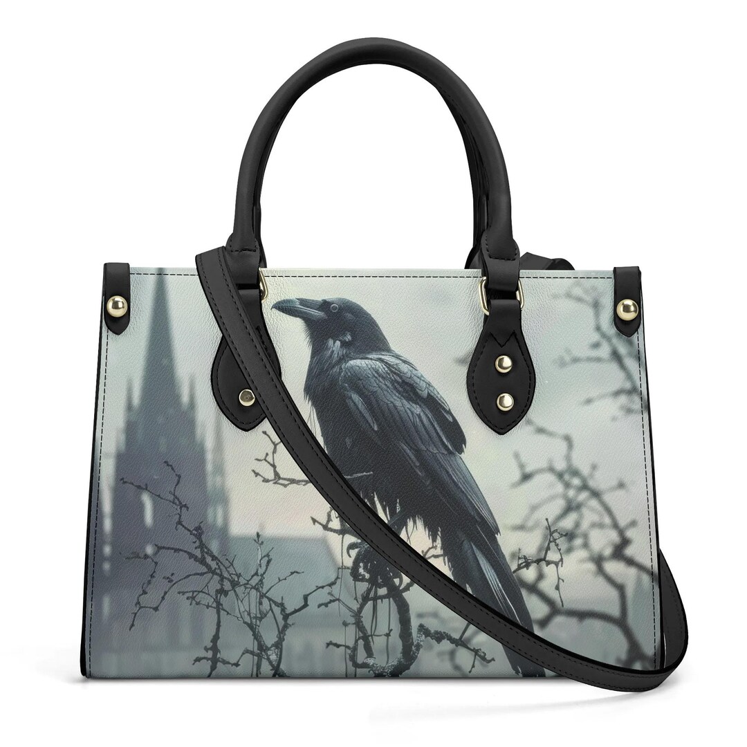 Gothic Crow Raven PU Handbag V1 With Shoulder Strap - Etsy
