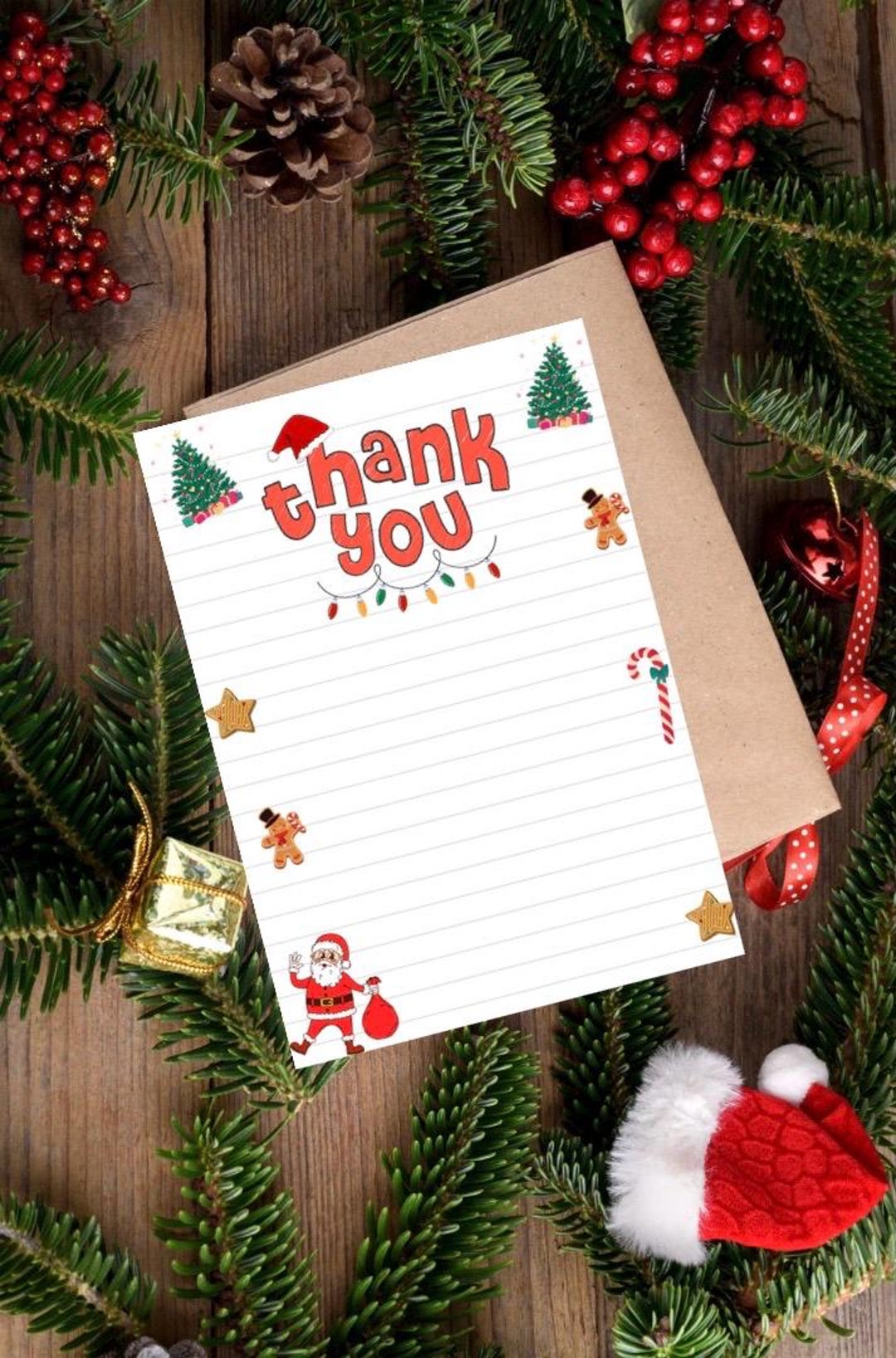 Printable Christmas Thank You Letter | Festive Digital Download ...