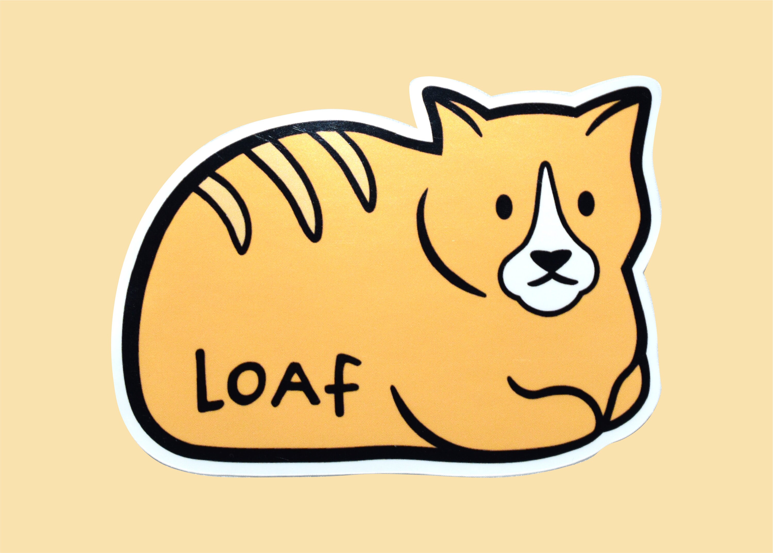 Cat Bread Loaf Sticker Ginger, White, Brown, Calico, Grey, Black Vinyl ...