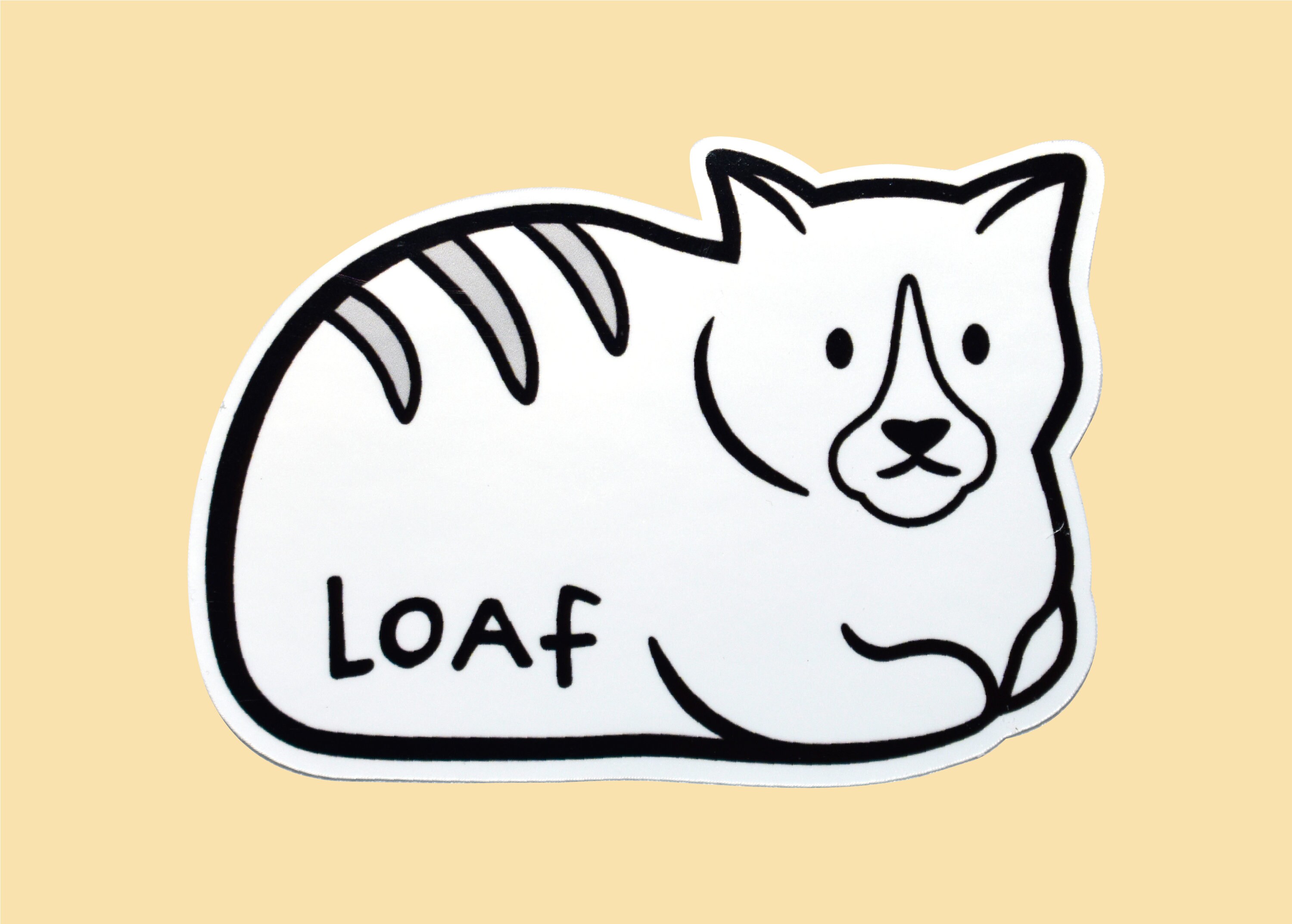 Cat Bread Loaf Sticker Ginger, White, Brown, Calico, Grey, Black Vinyl ...