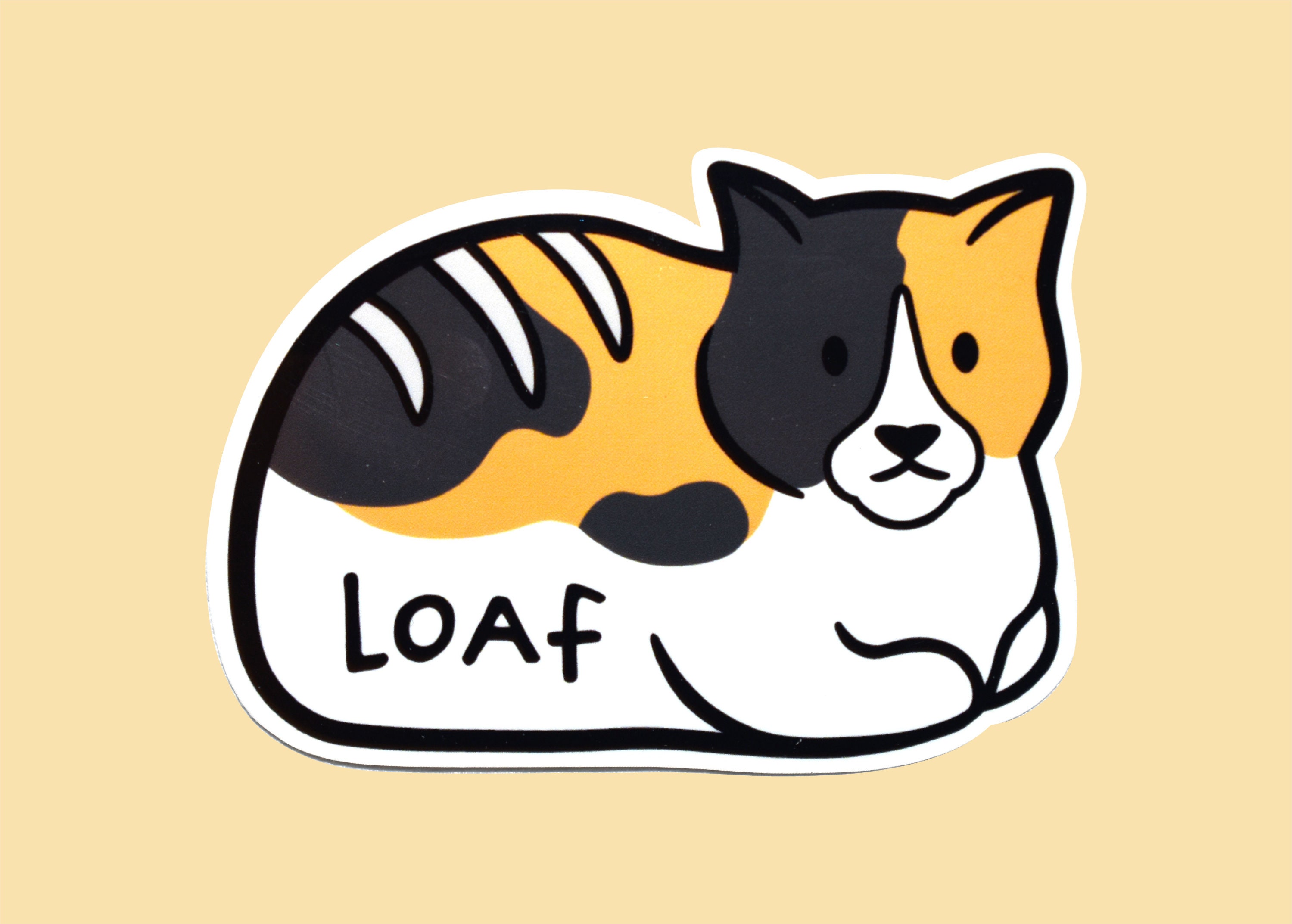 Cat Bread Loaf Sticker Ginger, White, Brown, Calico, Grey, Black Vinyl ...