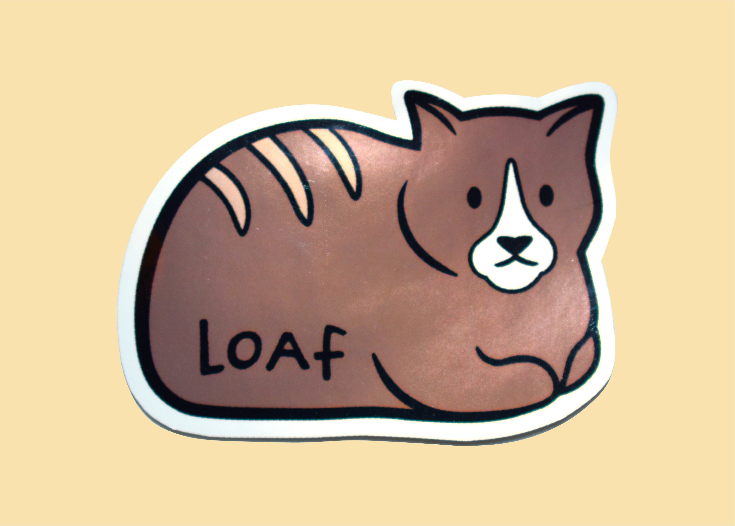Cat Bread Loaf Sticker Ginger, White, Brown, Calico, Grey, Black Vinyl ...