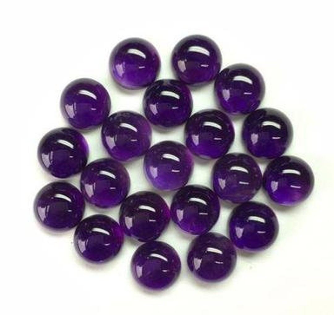 5 Pcs AAA Quality 15MM Amethyst Round Cabochon Gemstones AAA Quality ...