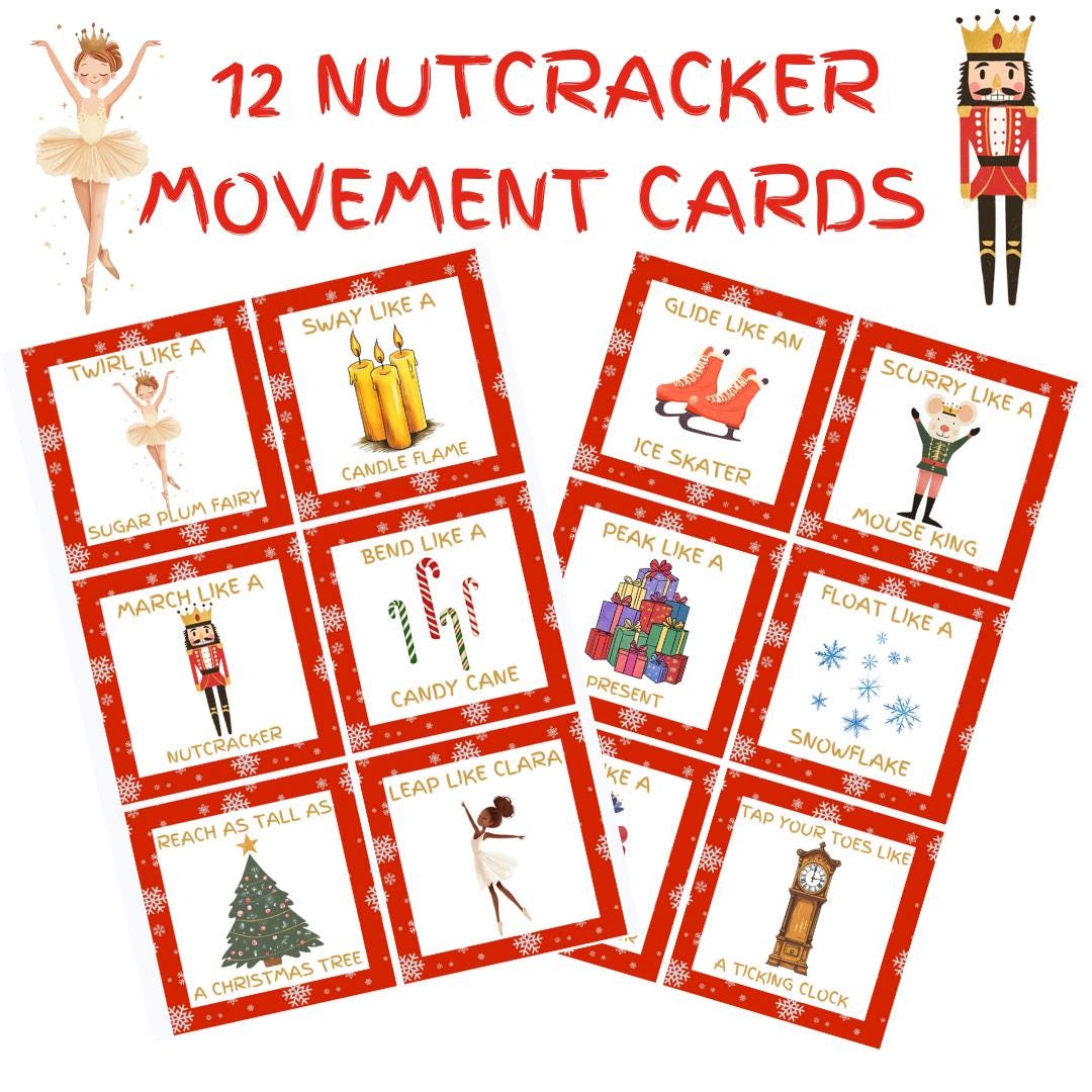 12 Nutcracker Christmas Movement Cards for Kids Dance/ballet Lessons - Etsy