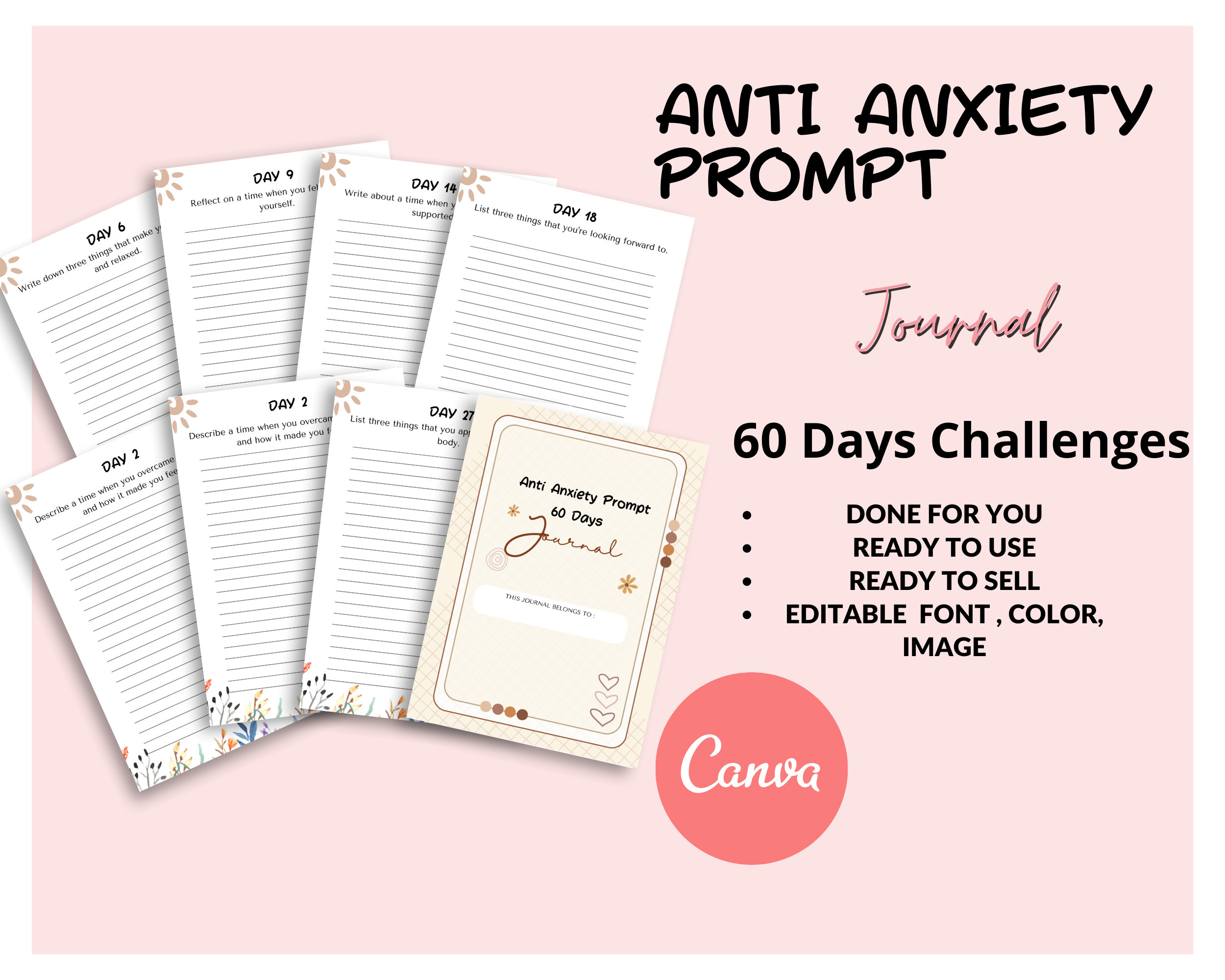 Stress Relief Journal Done for You Self-care Journaling for - Etsy