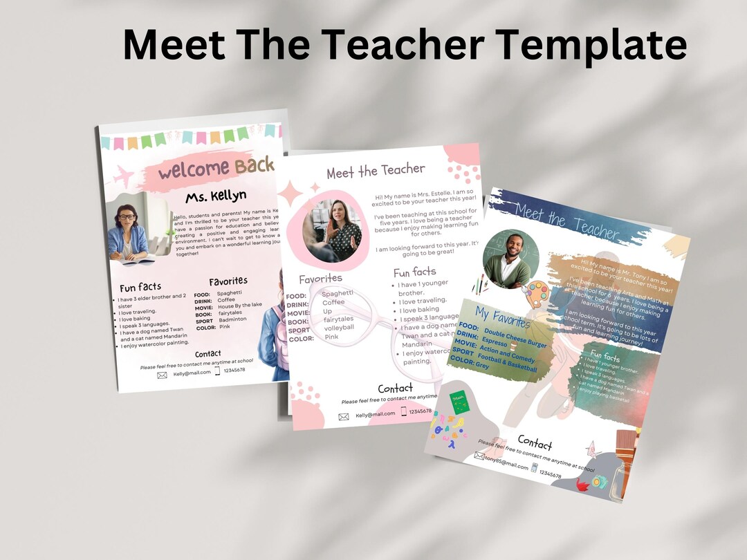 Meet the Teacher Printable Template, Editable Template, Digital ...