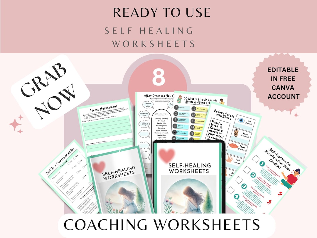 8 Pages Self Healing Worksheet, Anxiety Session Done for You ...