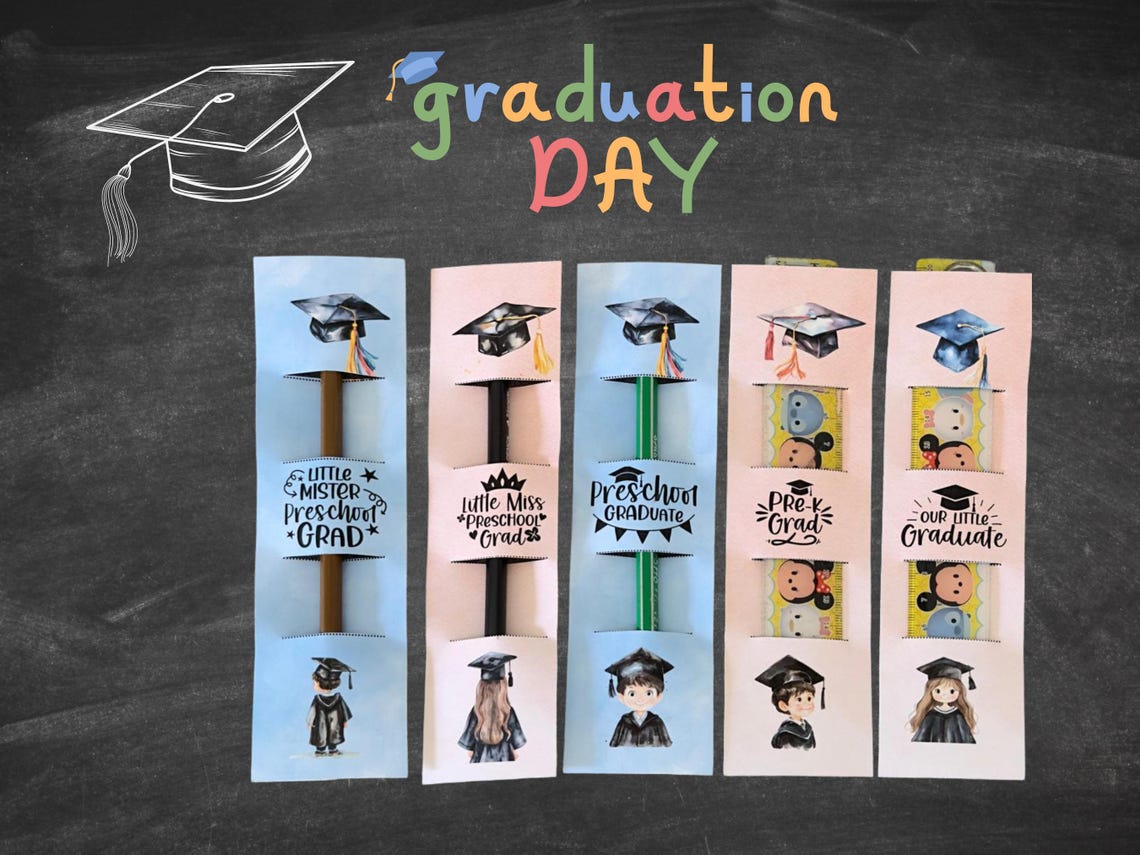5 Design Printable Template for Graduation Days Prek, Pencil Sleeve ...