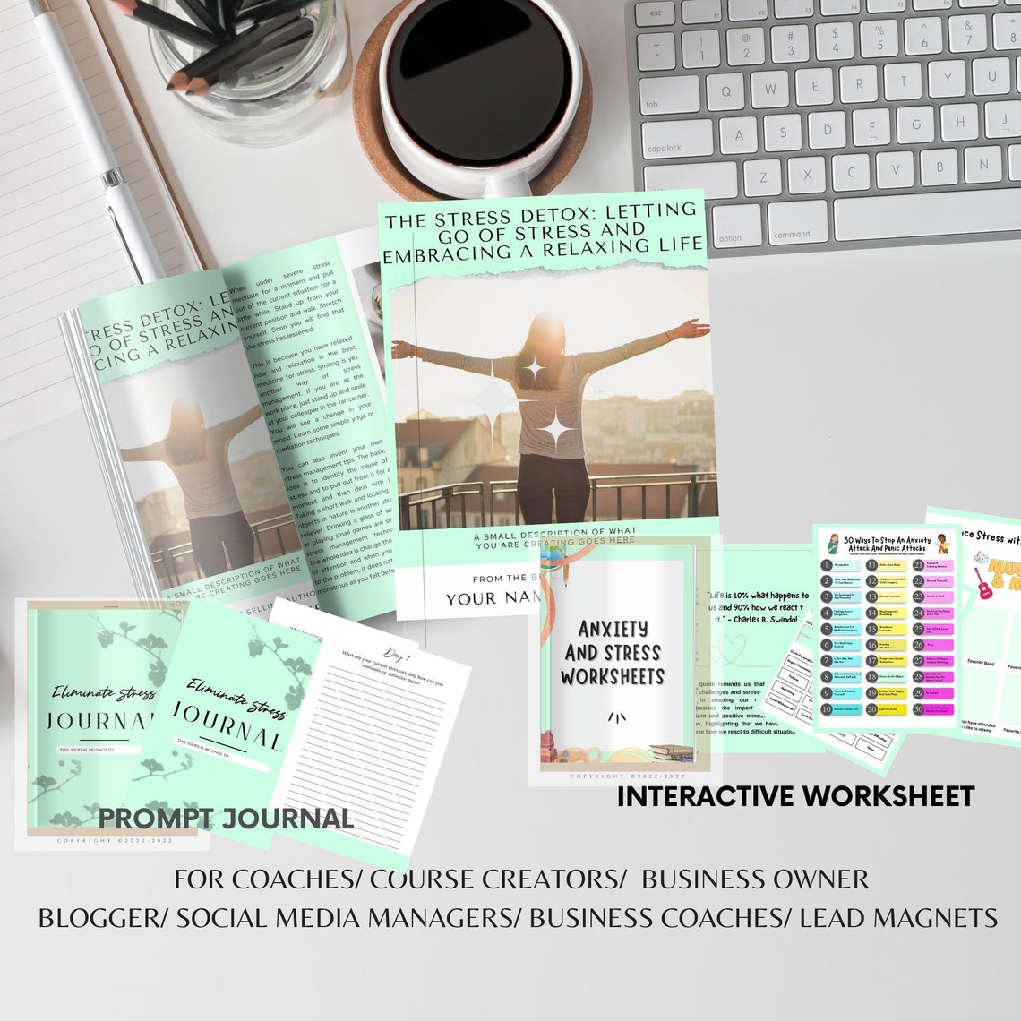 Done for You Eliminate Stress and Anxiety Workbook With CANVA Editable ...