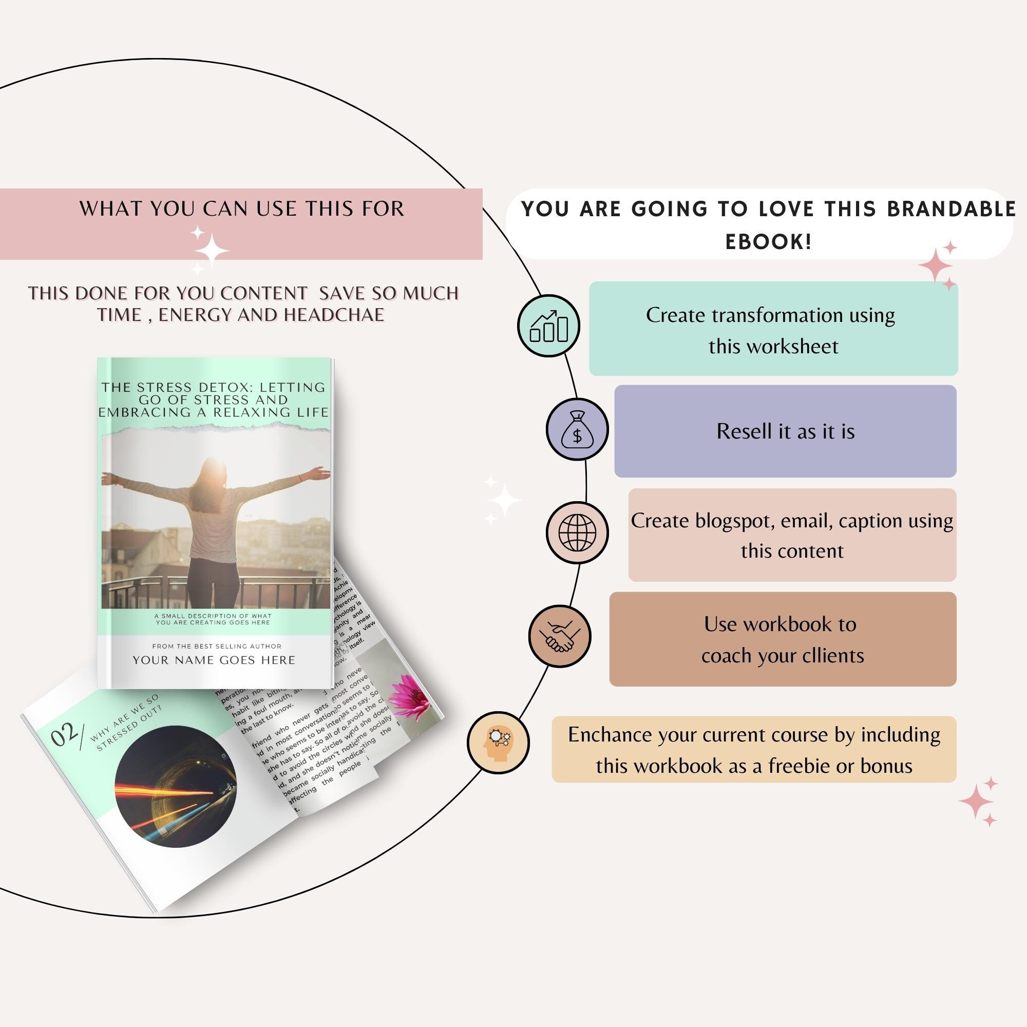 Done for You Eliminate Stress and Anxiety Workbook With CANVA Editable ...