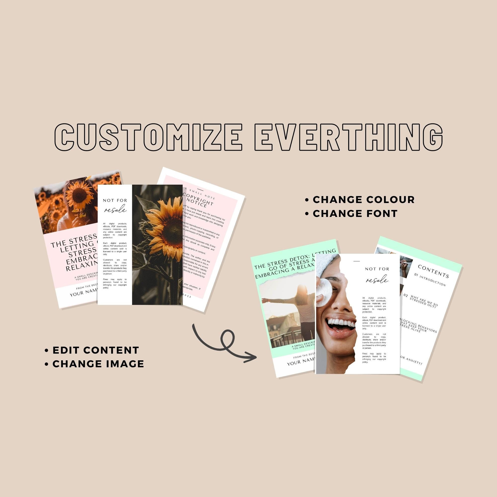 Done for You Eliminate Stress and Anxiety Workbook With CANVA Editable ...