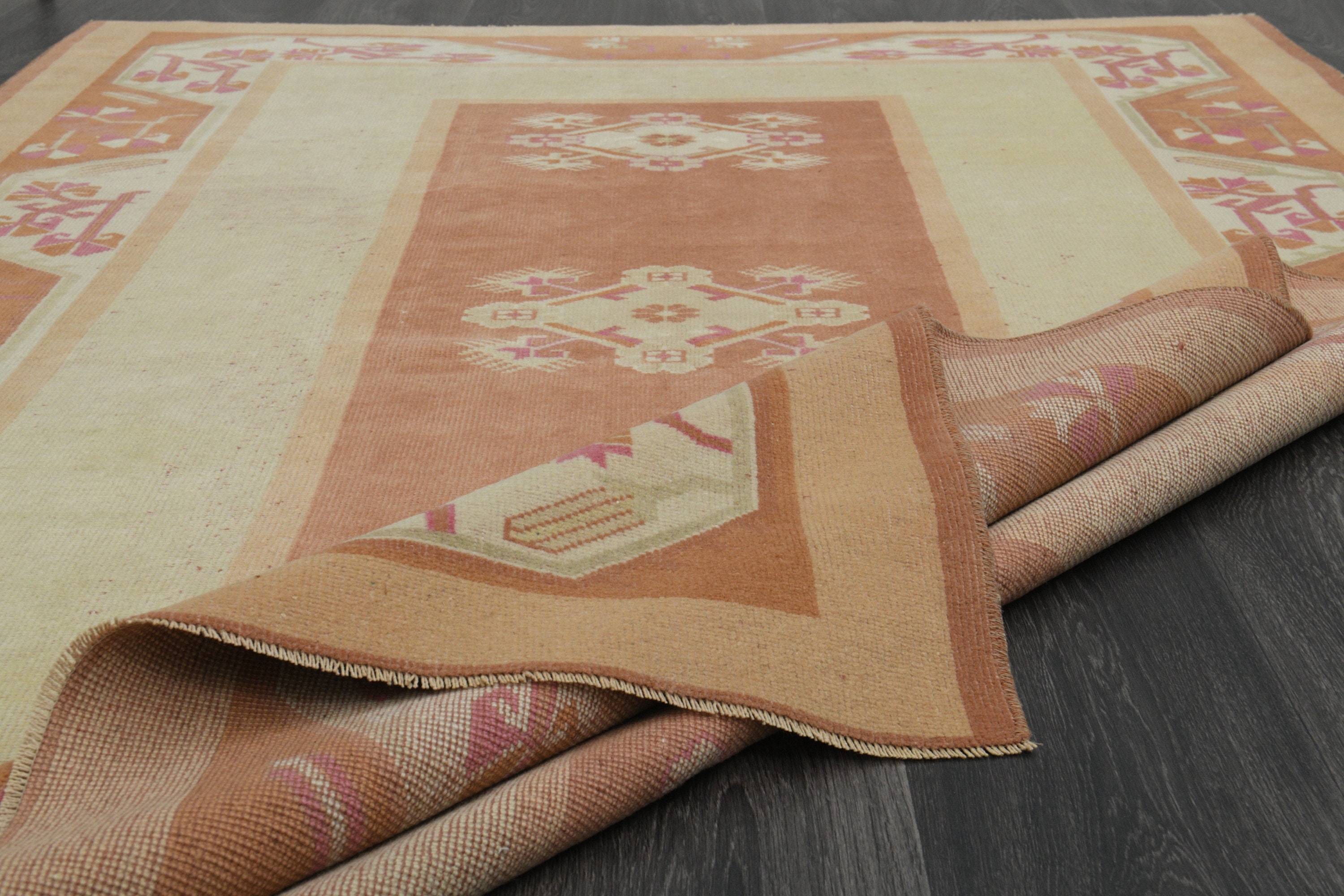 4.9x7.9 Ft, VINTAGE NEUTRAL RUG, Bohemian Area Living Room Bedroom Wool ...