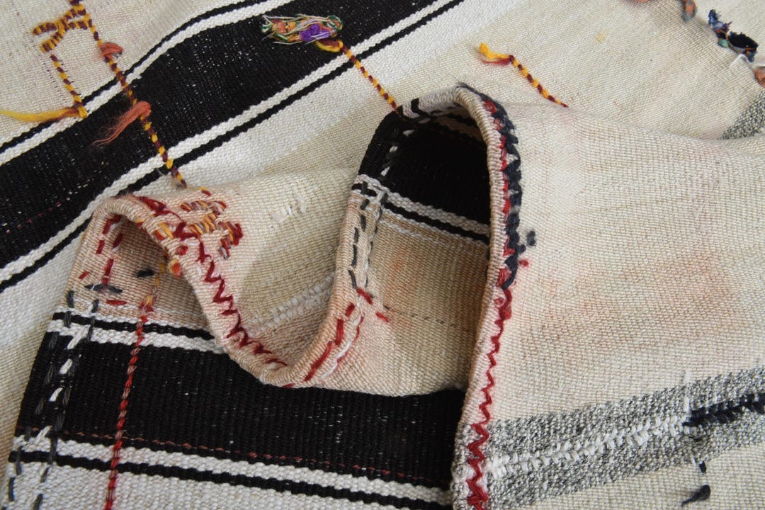 Vintage Moroccan Kilim Rug 5.8x8.6 Ft, Handmade Wool Berber Carpet ...