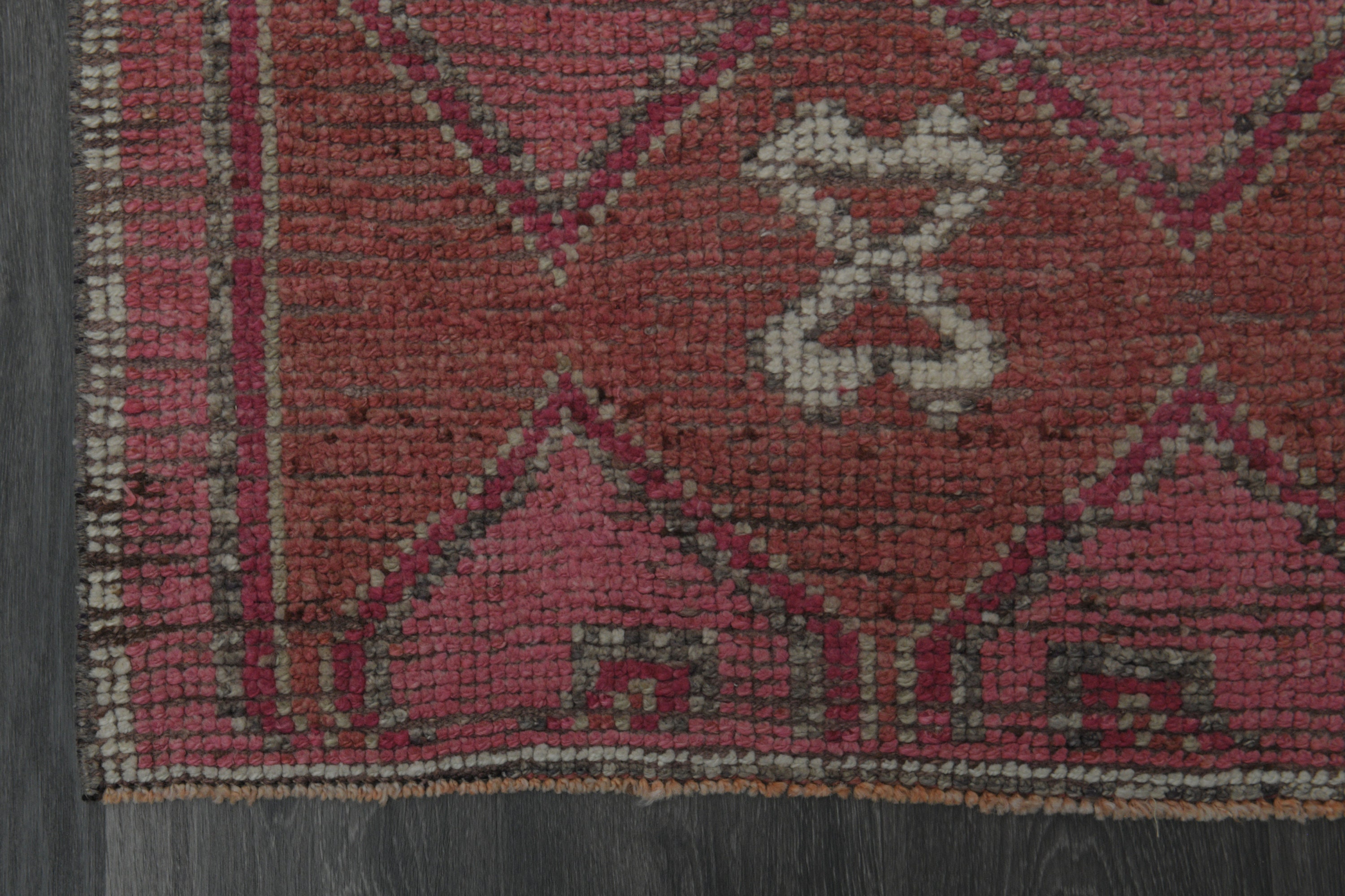 3x9.1 Ft, PINK TURKISH RUNNER, Vintage Runner, Oushak Wool Rug, Kitchen ...