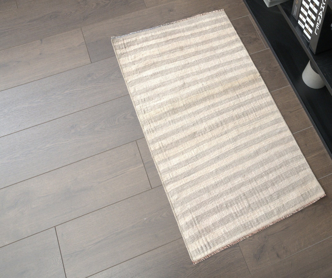 1'7x3 Ft, SMALL BATHROOM RUG, Beige Gray Rug, 2x3 Rug, Turkish Rug ...