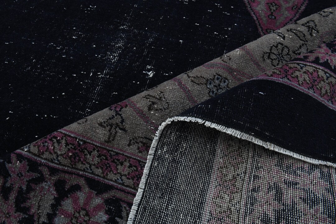 10'7x13'6 Ft, OVERSIZED NAVY-BLUE Rug, Vintage Handmade Rug, Persian ...