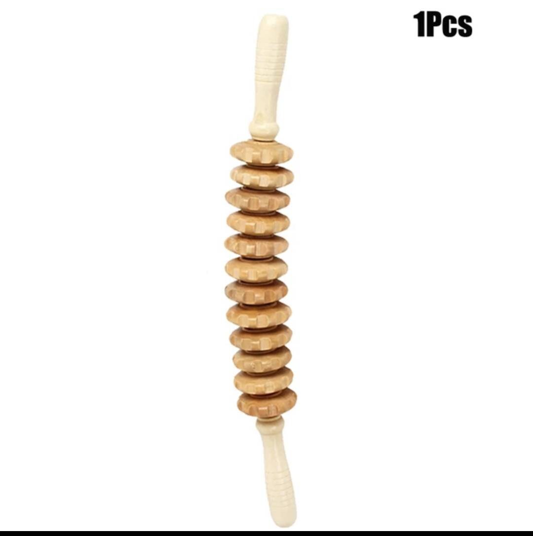 Wood Therapy Roller Massage Tool Handheld Cellulite Trigger Point Stick ...