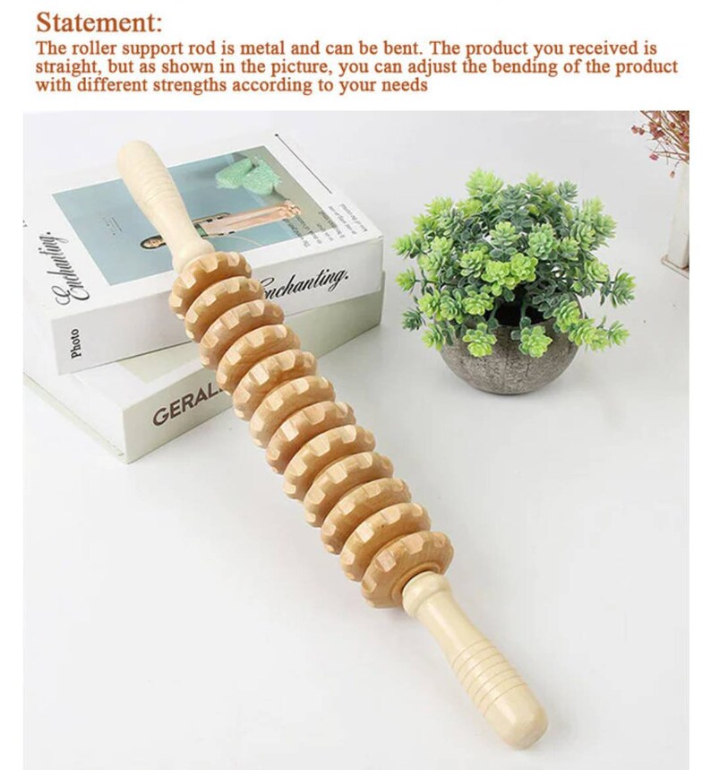 Wood Therapy Roller Massage Tool Handheld Cellulite Trigger Point Stick ...