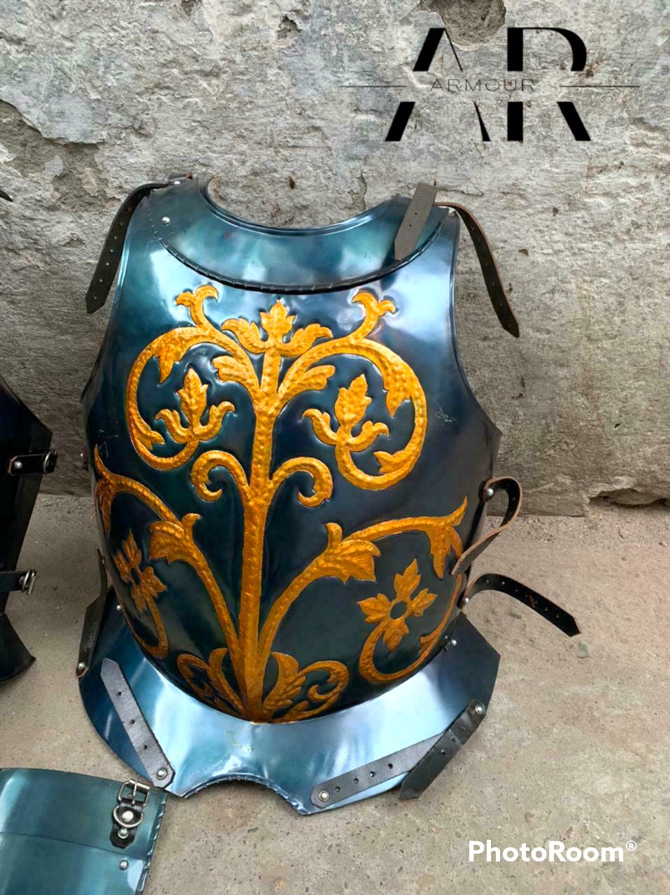 Medieval 18 Gauge Steel French Cuirass Full Embossed Knight Breastplate ...