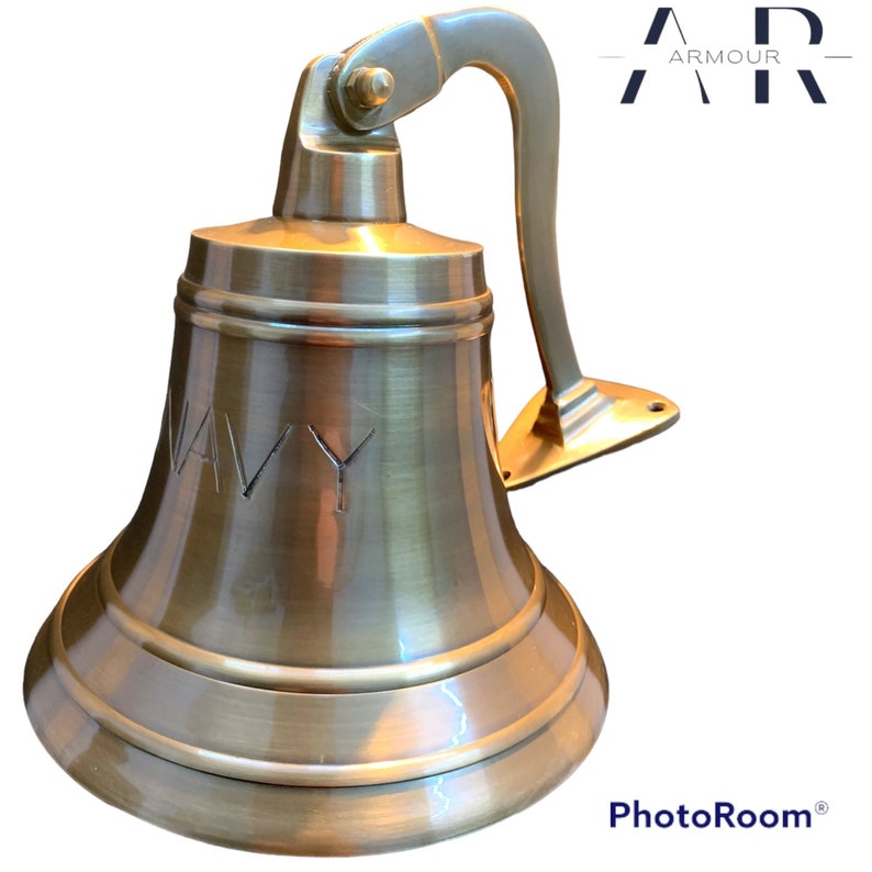 Brass Ship Bell Wall Hanging Bracket US Navy Antique Door Bell - Etsy