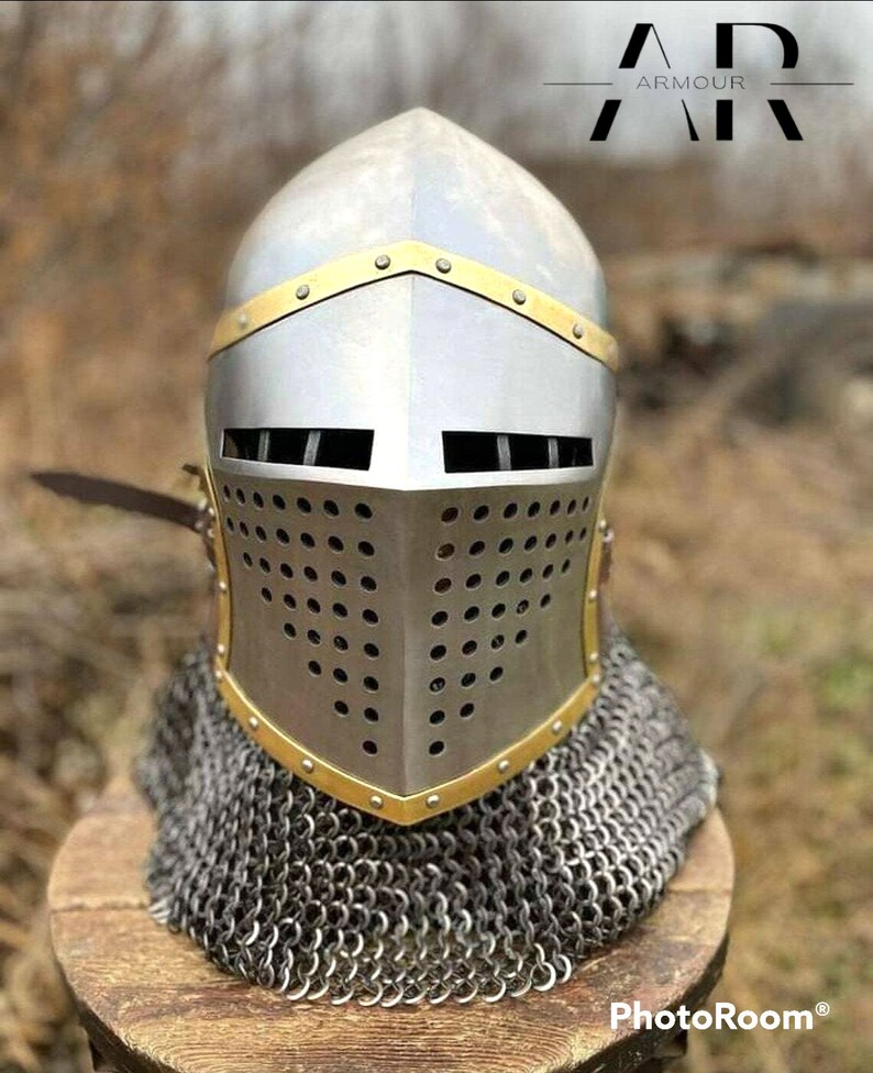 Medieval Combat Bascinet Helmet Crusader Helmet Elite Knight - Etsy