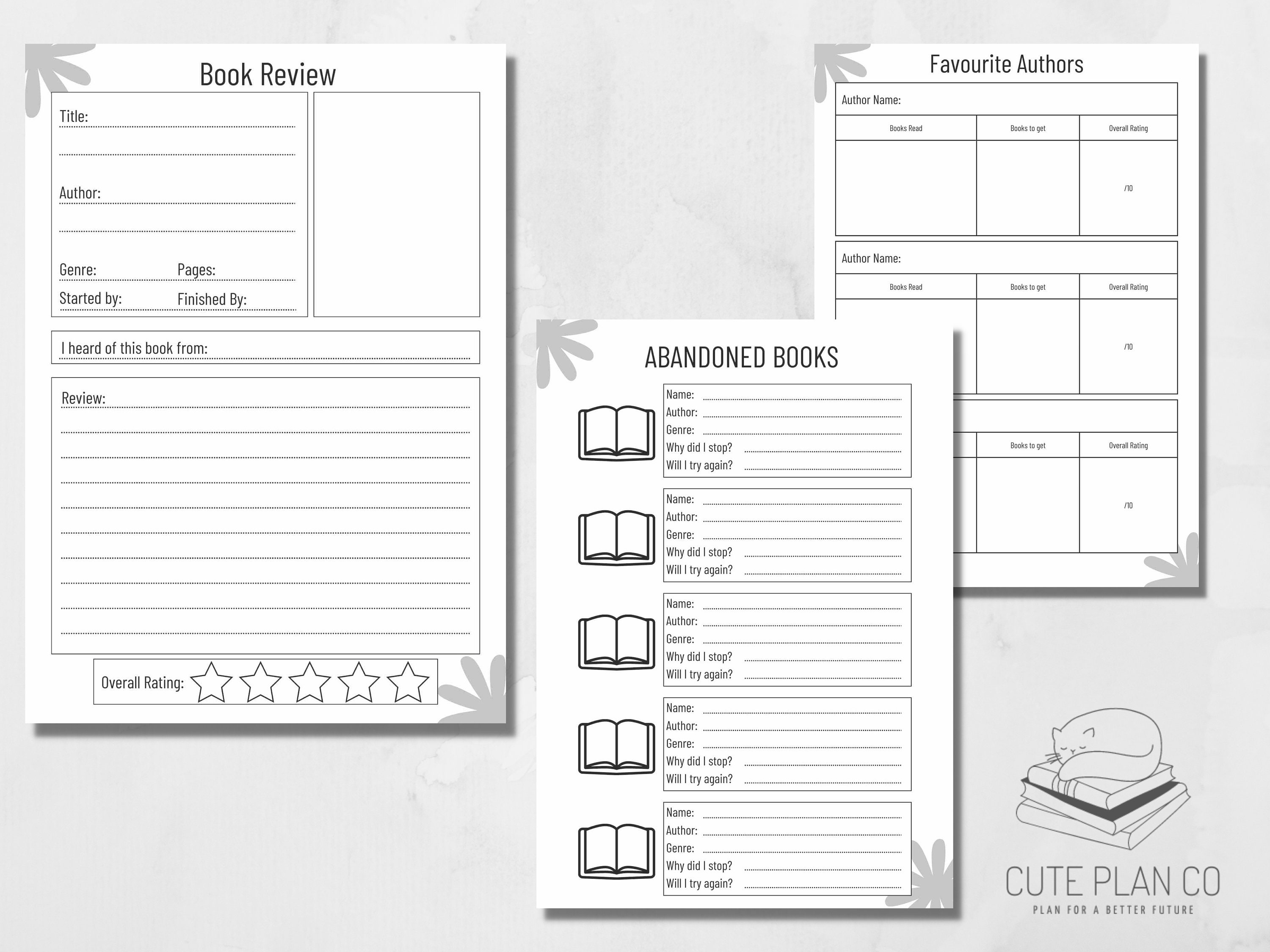 Printable Reading Planner Big Happy Planner Journal Book Planner A4 A5 ...