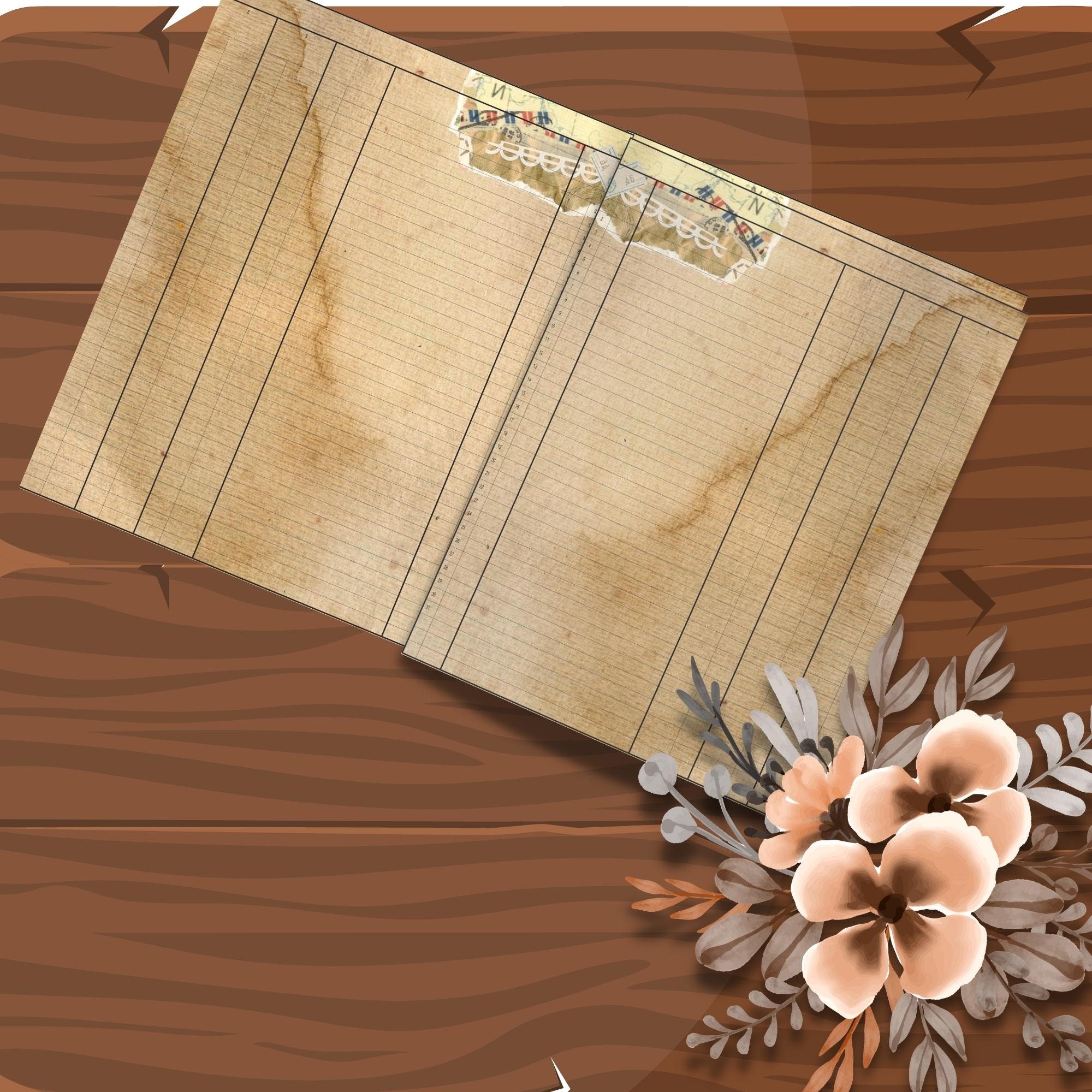 Antique Ledger Paper Vintage Themed Ledger Digital Ephemera - Etsy