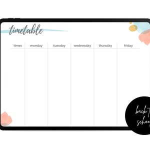 Back to School Timetable Digital & Printable - Etsy