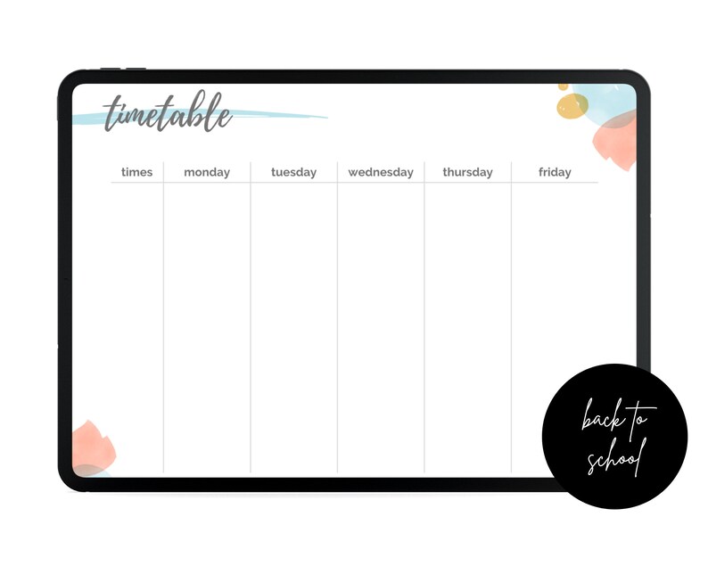 Back to School Timetable Digital & Printable - Etsy