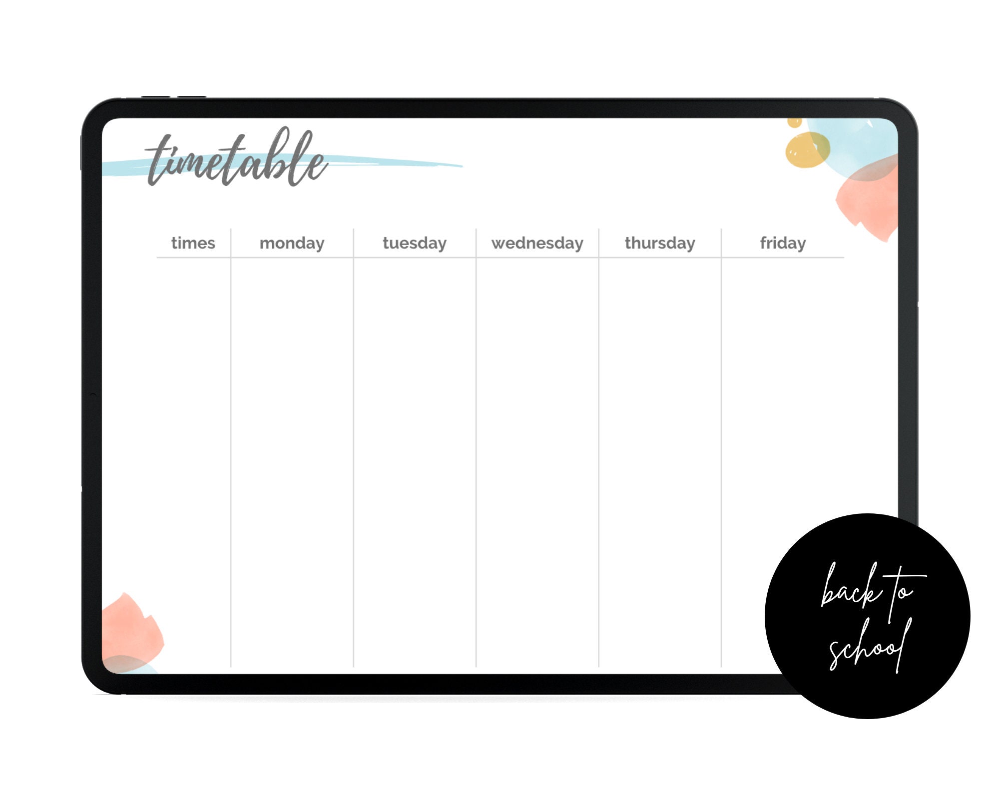 Back to School Timetable Digital & Printable - Etsy