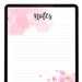 To Do List and Notepad Templates With Pink Flower Design - Etsy