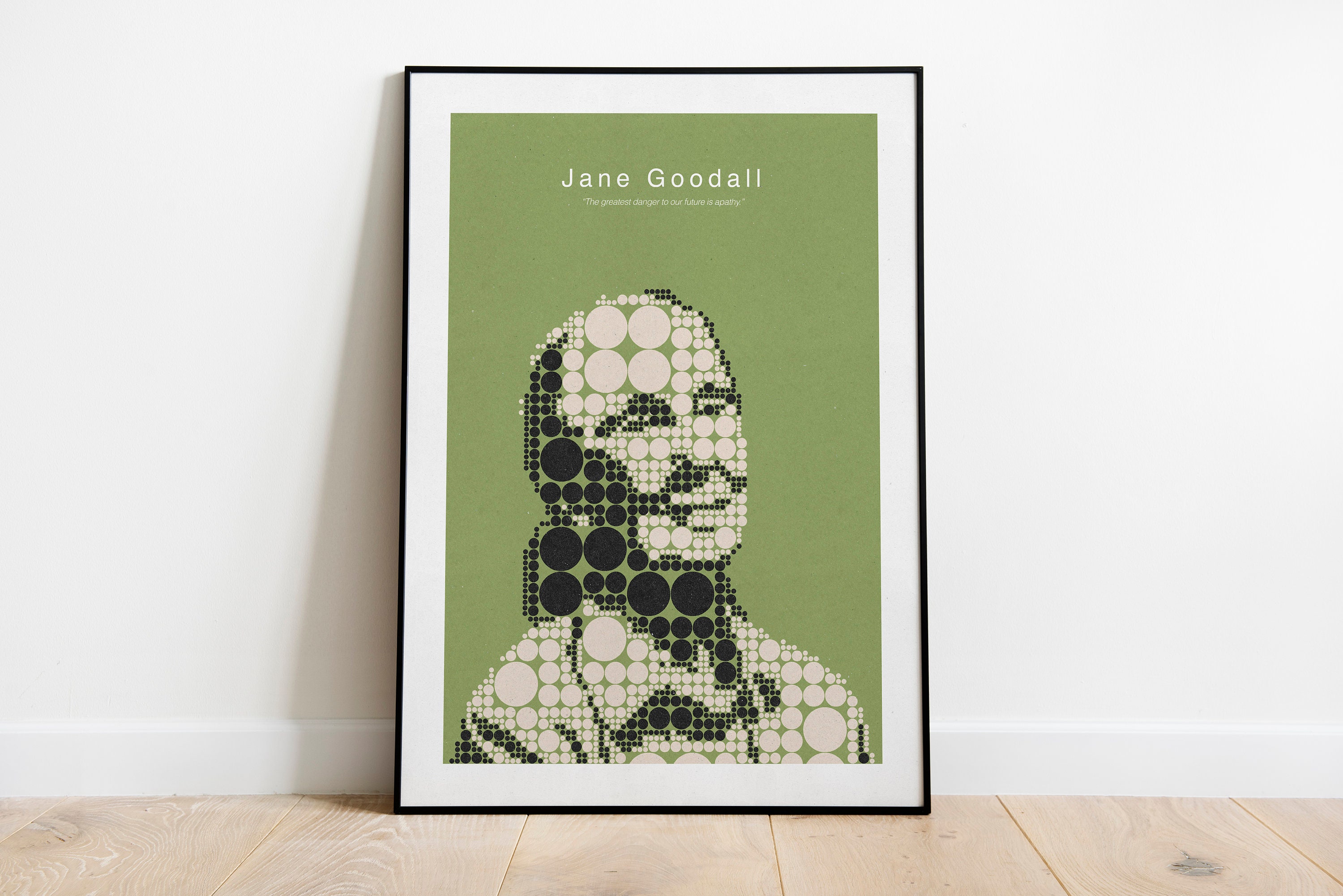 Jane Goodall Poster Print Minimal Dot Art Print Feminist - Etsy