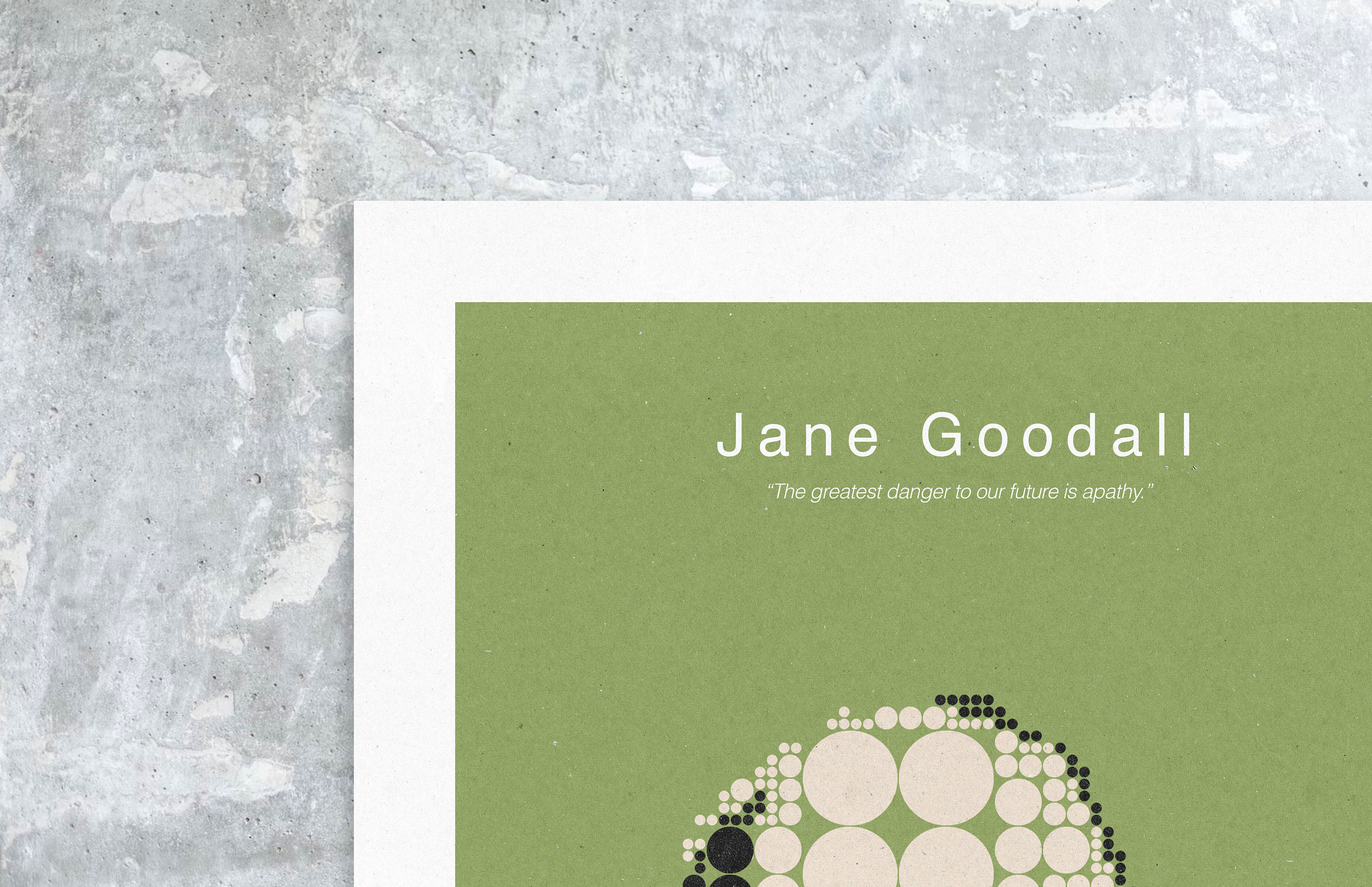 Jane Goodall Poster Print Minimal Dot Art Print Feminist - Etsy