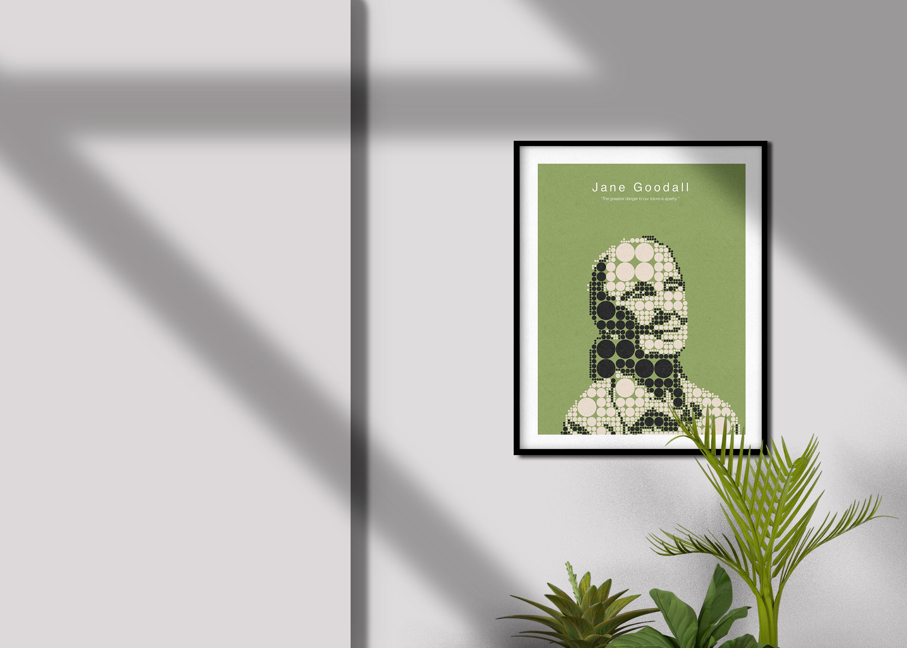 Jane Goodall Poster Print Minimal Dot Art Print Feminist - Etsy