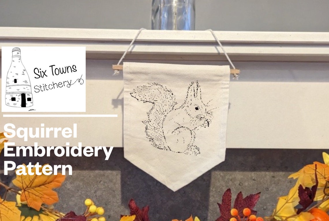 Line Art Squirrel Embroidery Pattern - Etsy