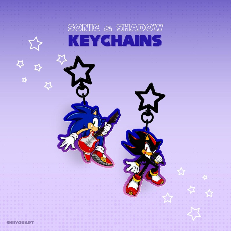 Sonic & Shadow Keychains - Etsy