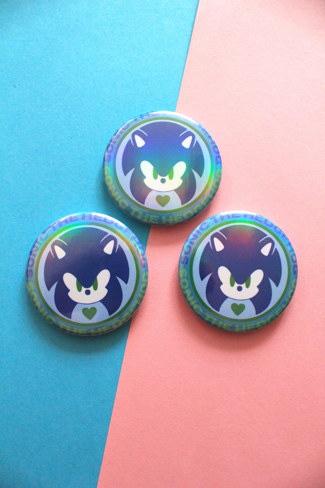Sonic Holographic Pin Badge - Etsy