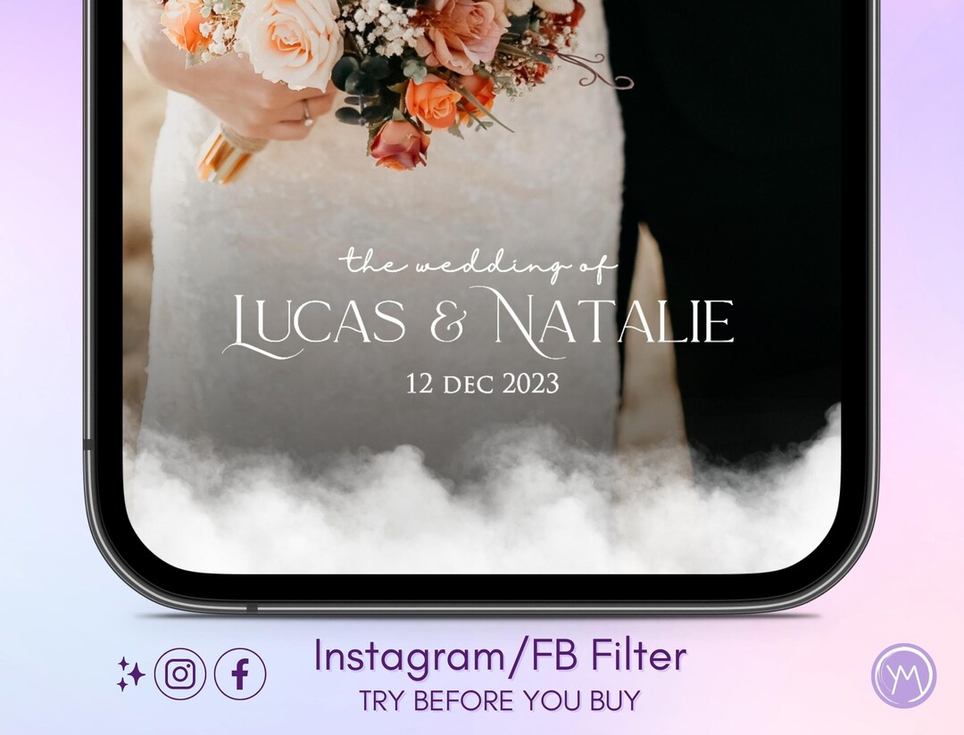 Custom Wedding Instagram Filter, IG Story Effects, Personalised ...