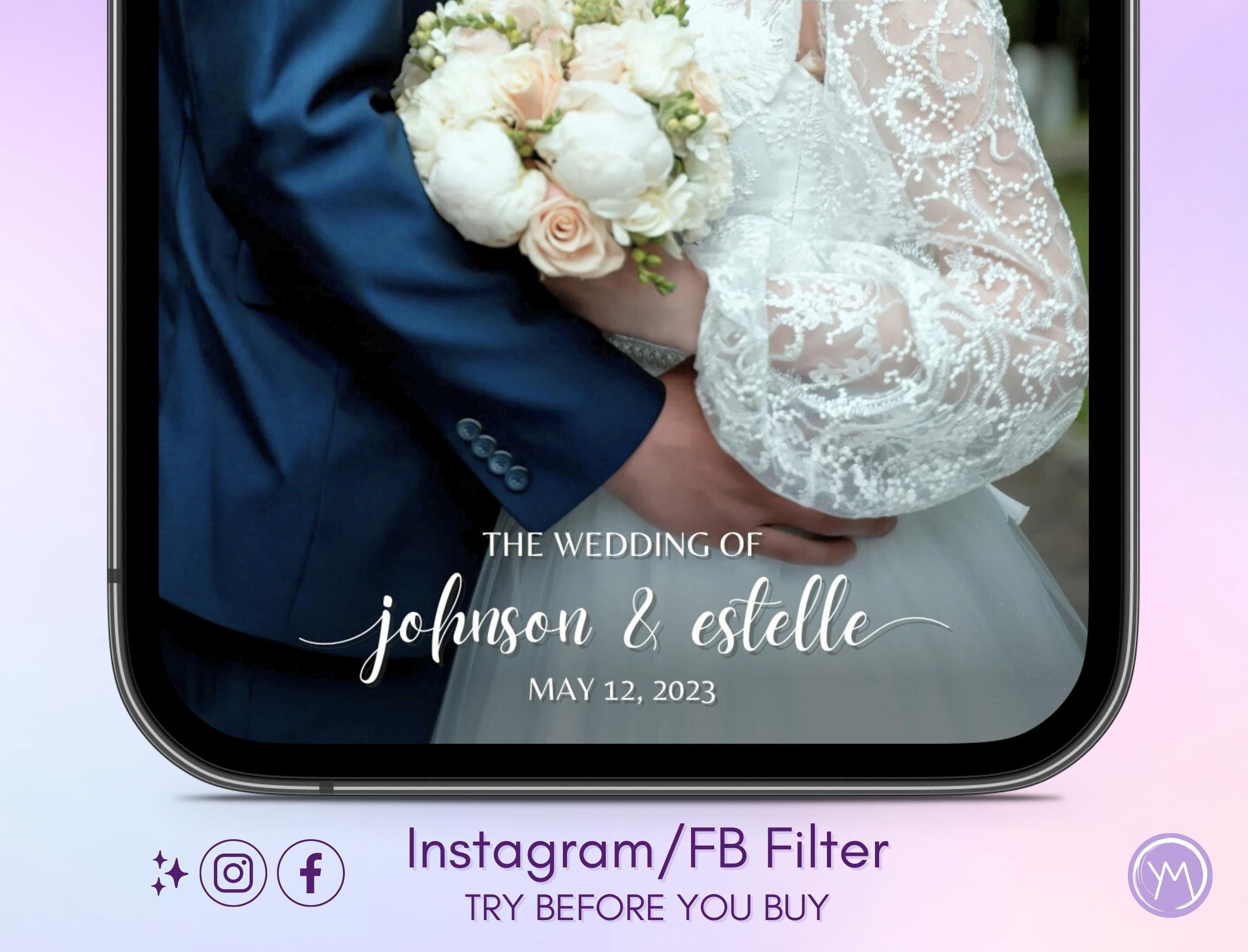 Custom Wedding Instagram Filter, Wedding IG Filter, Personalised ...