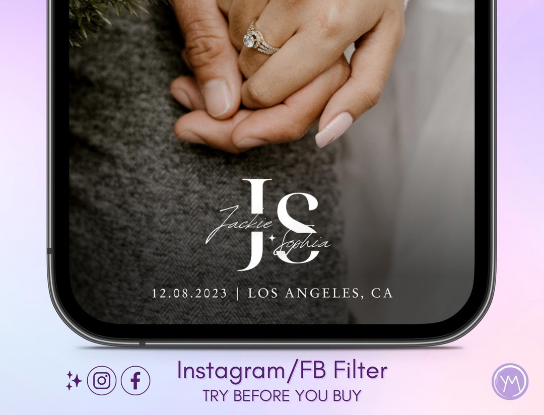 Custom Wedding Instagram Filter, Wedding IG Filter, Personalised ...