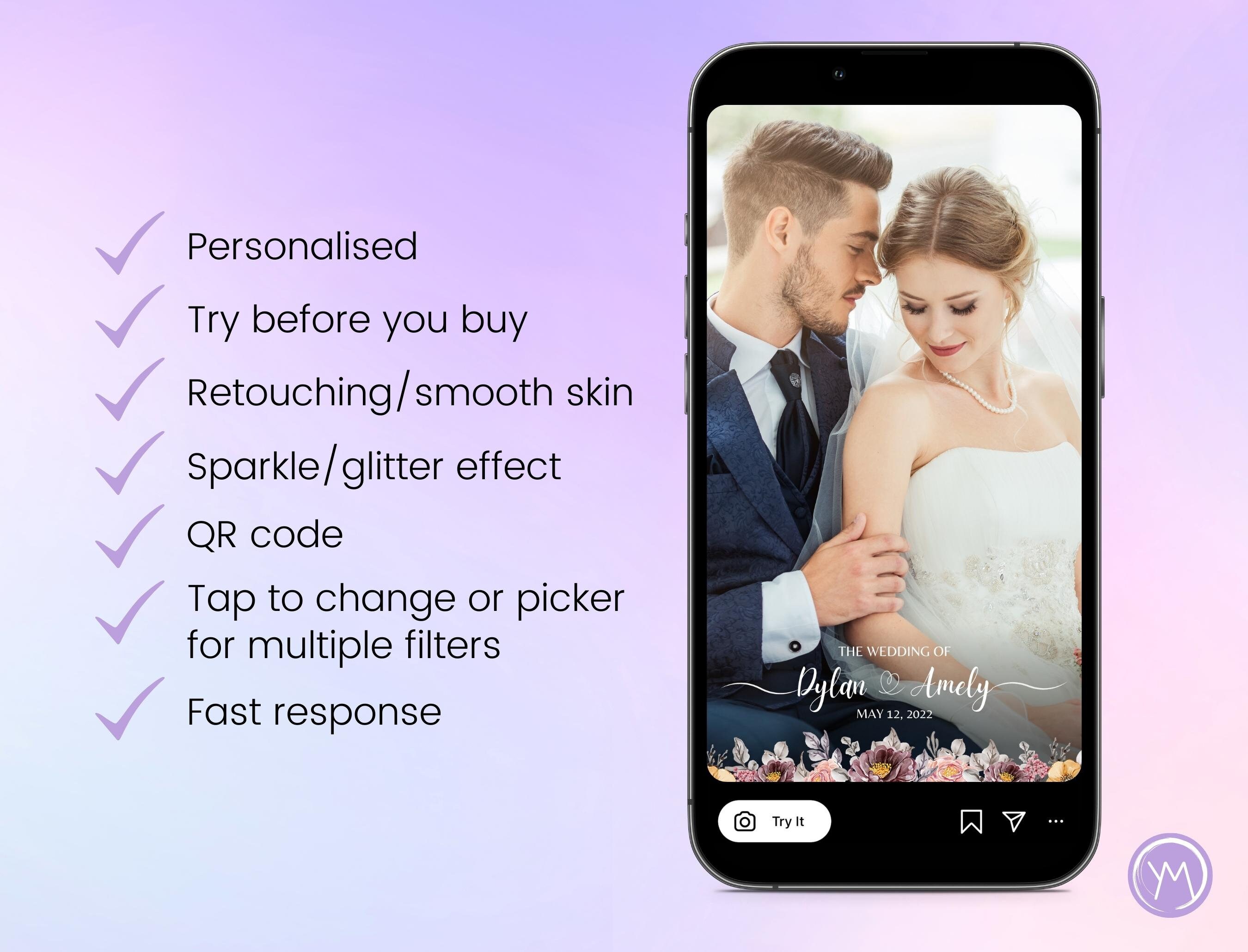 Custom Wedding Instagram Filter, Wedding IG Filter, Personalised ...
