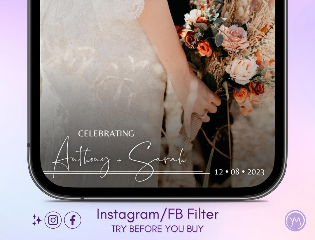 Custom Wedding Instagram Filter Wedding IG Filter - Etsy