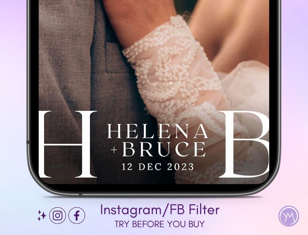 Custom Wedding Instagram Filter, IG Story Effects, Personalised ...