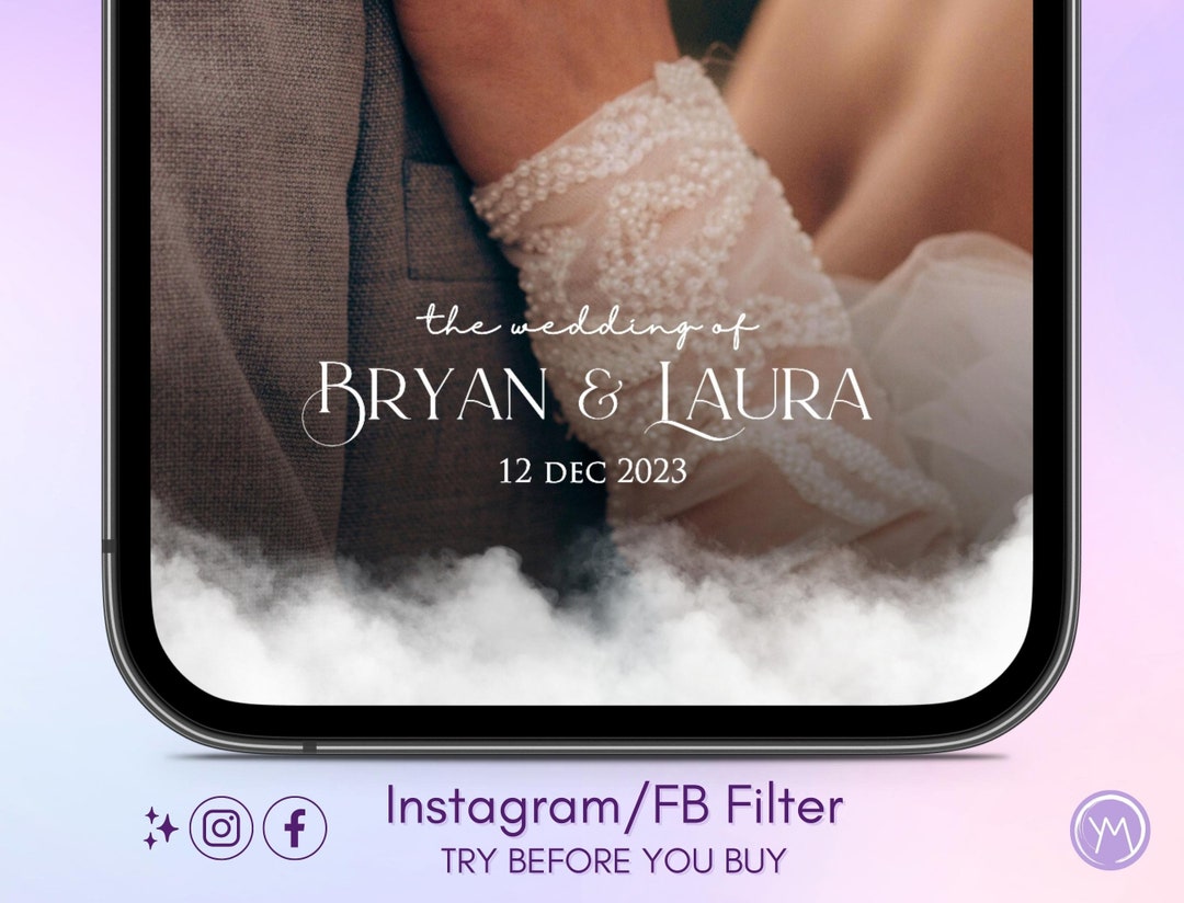 Custom Wedding Instagram Filter, IG Story Effects, Personalised ...