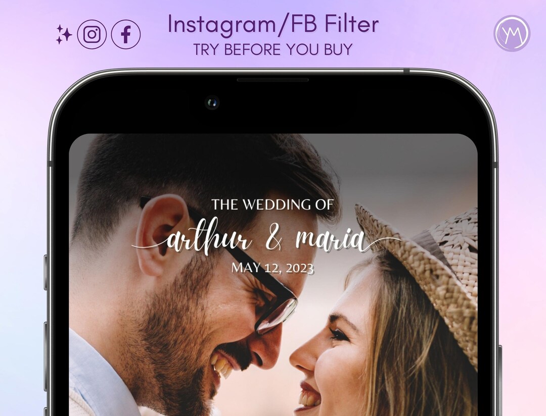 Custom Wedding Instagram Filter, Wedding IG Filter, Personalised ...
