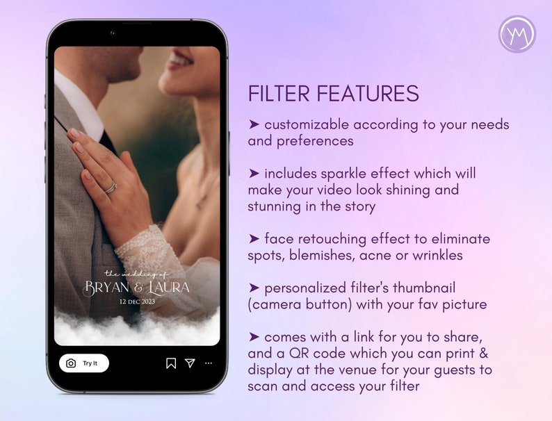 Custom Wedding Instagram Filter IG Story Effects - Etsy