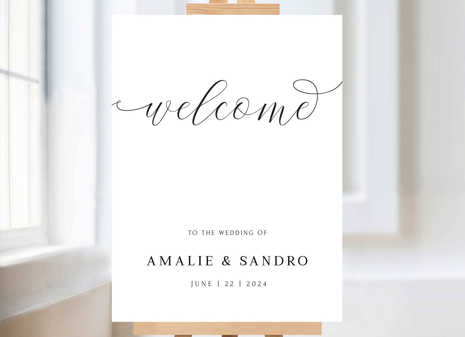 Editable Modern Wedding Welcome Sign, Fully Editable Poster, Elegant ...